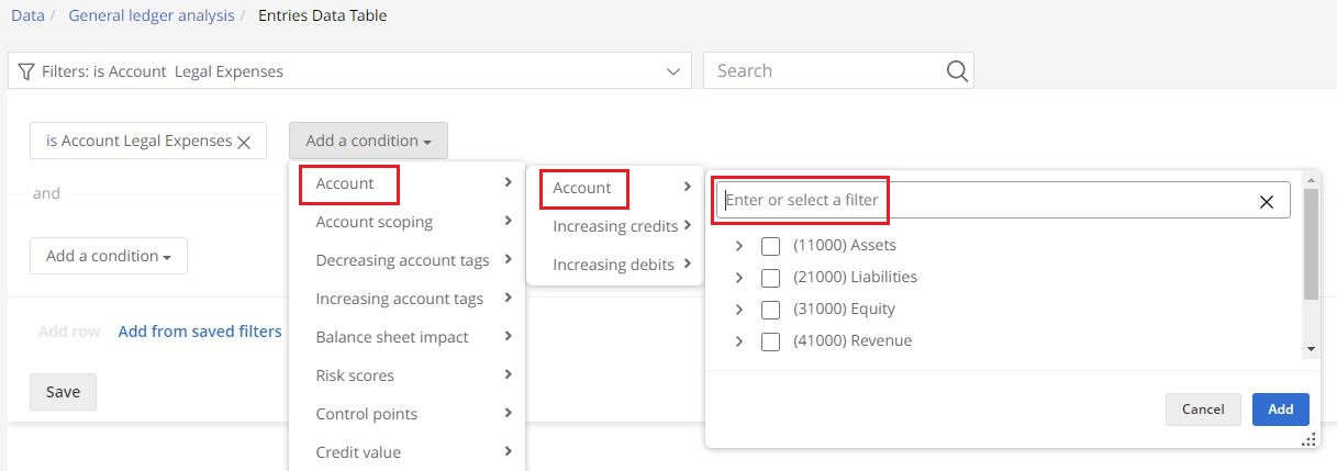 FAQ: How can I filter entries for a certain account detail (i.e. COGS ...